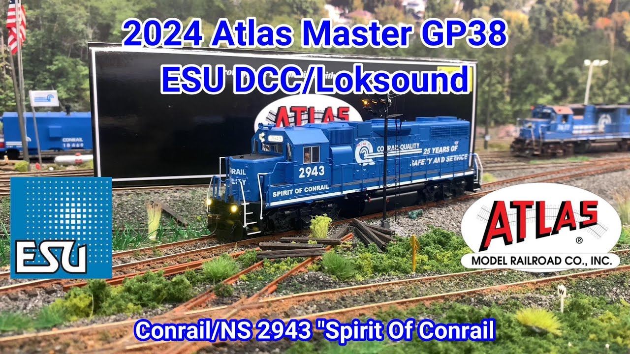 New Run 2024 Atlas Master GP38 Conrail/NS 2943 Spirit Of Conrail - YouTube