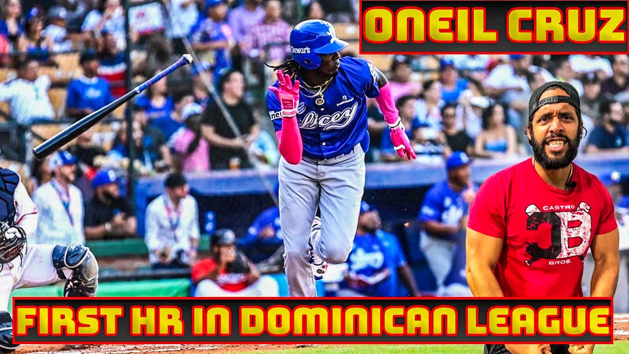 ONEIL CRUZ HIT HIS FIRST HR IN THE DOMINICAN LEAGUE - YouTube
