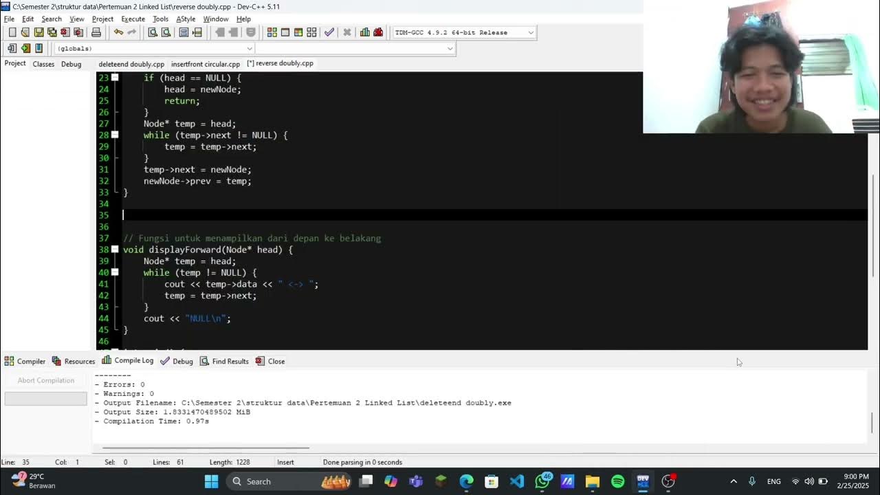 tugas Linked List - Struktur Data. Muhammad Fahriz Abiliansyah - YouTube
