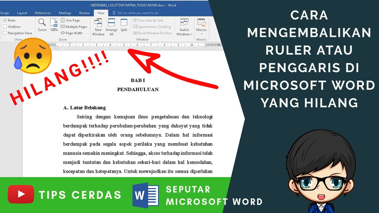 Cara Menampilkan Penggaris atau Ruler di Microsoft Word - YouTube