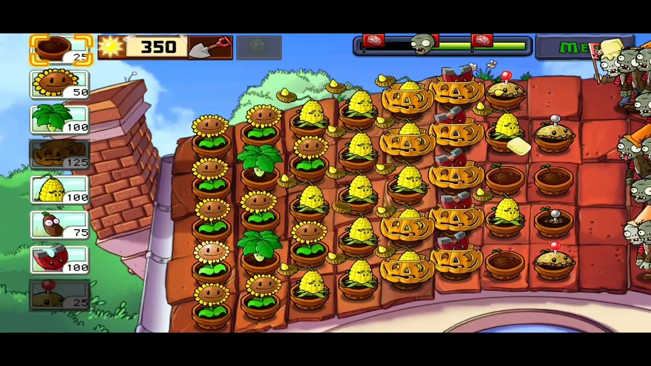 Plants vs. Zombies - Roof Level 7 & 8 - Gameplay Walkthrough Part 25 ...
