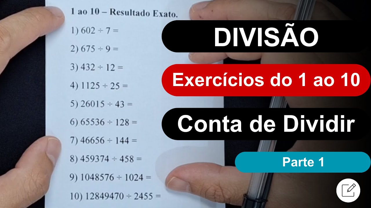 10 QUESTÕES - Conta de dividir - Arme e Efetue de Divisão - NÍVEL 1 ...