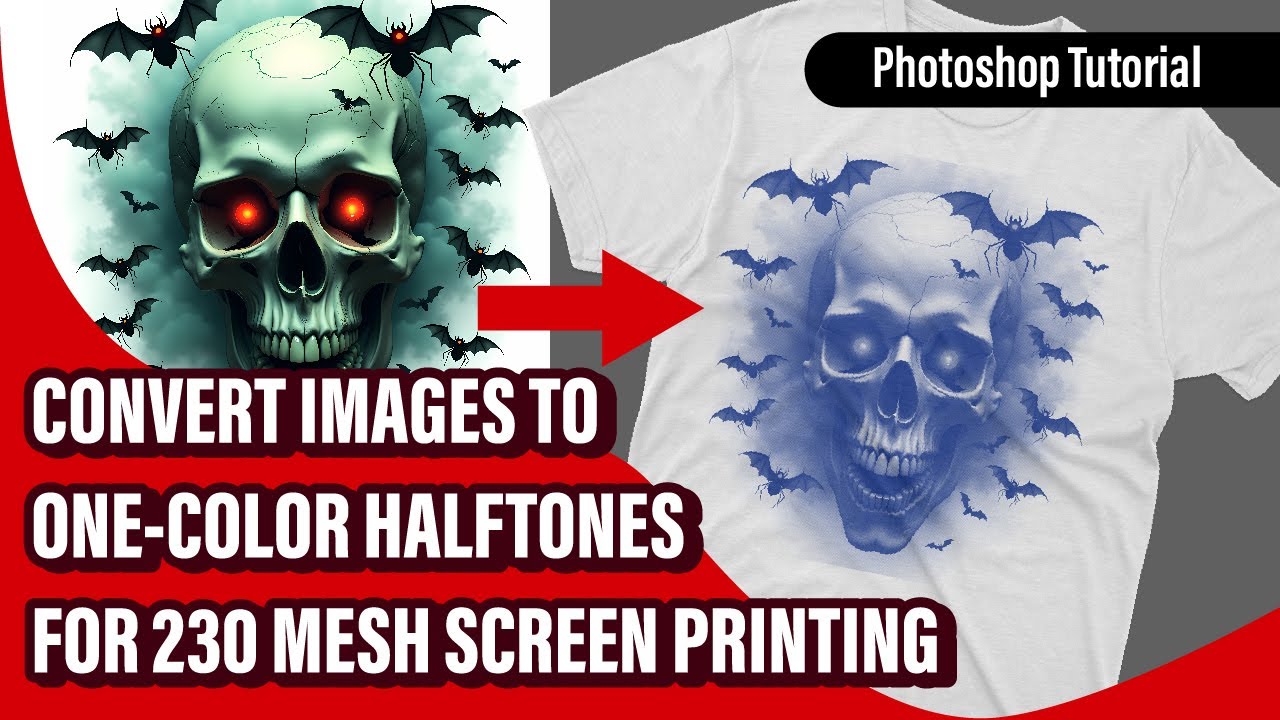 One Color Halftones for 230 Mesh Screen Printing Photoshop Tutorial ...