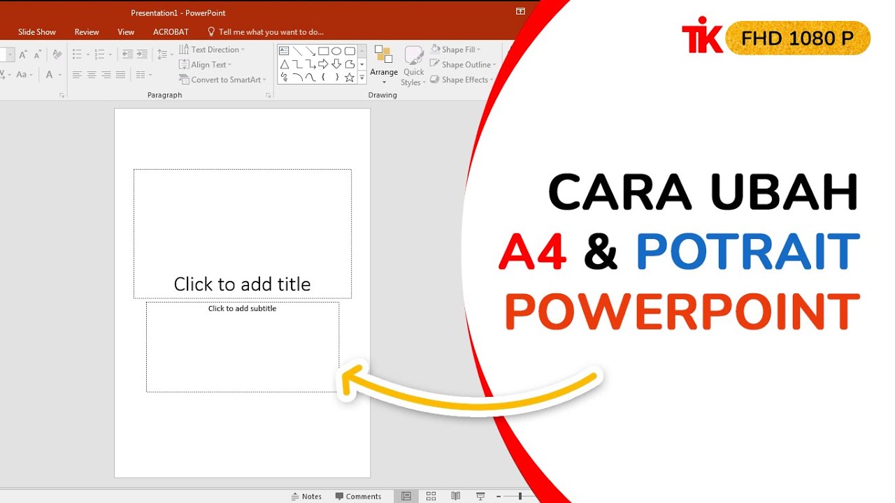 Cara Ubah Size A4 dan Potrait di PowerPoint PPT - YouTube