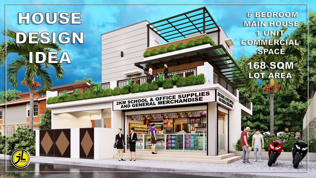 HOUSE DESIGN IDEA | 6 BEDROOM WITH COMMERCIAL SPACE : BY junliray ...
