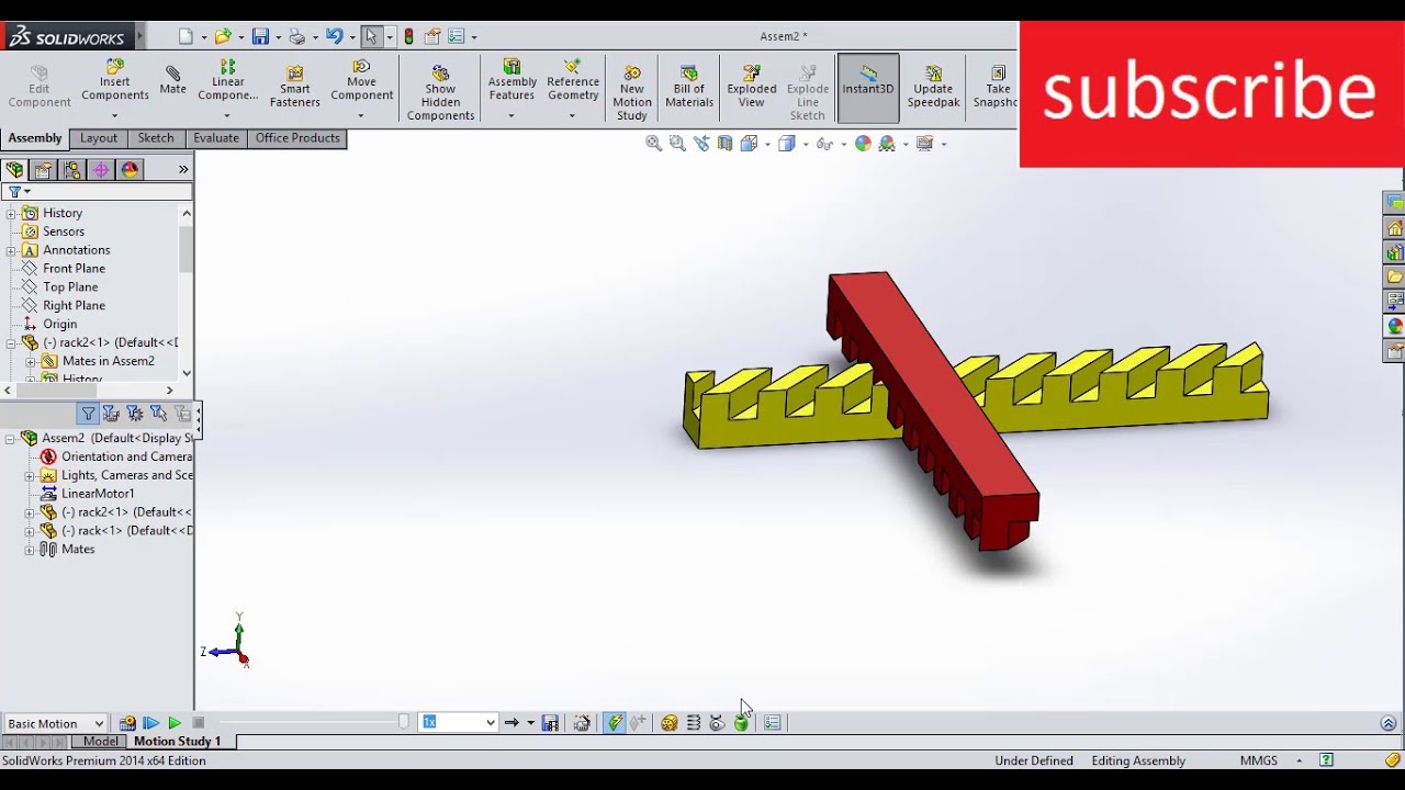 Simple motion analysis solidworks with blocks - guideread