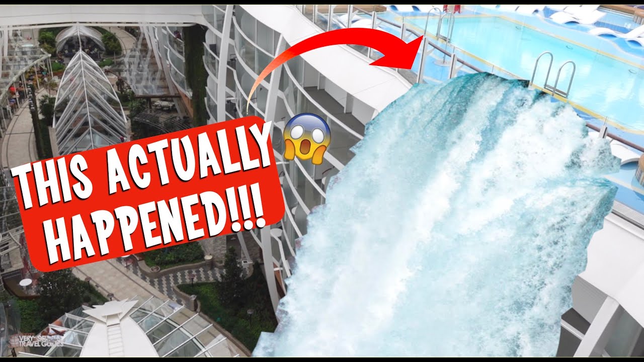 CRAZY INCIDENT on Mega Cruise Ship - Waterfall on Royal Caribbean ...
