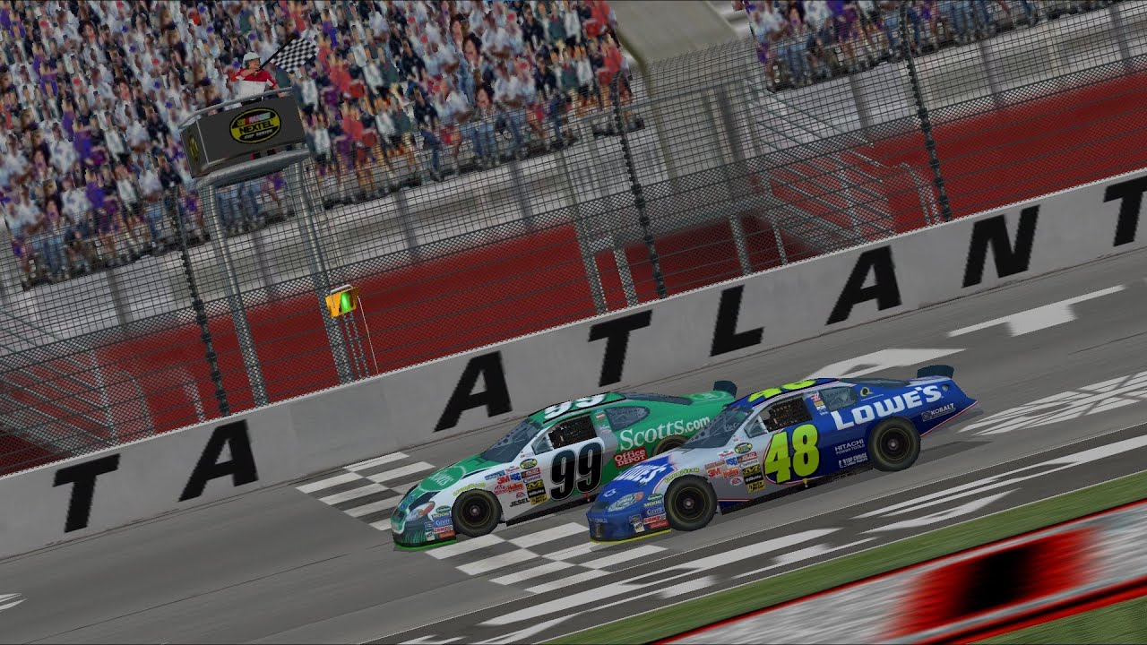 The 2005 Golden Corral 500 Finish @ Atlanta - NR2003 Reenactment - YouTube