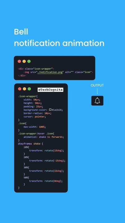 Bell Notification Animation In Css Coding Frontenddevelopment Css Csshovereffect Html Youtube