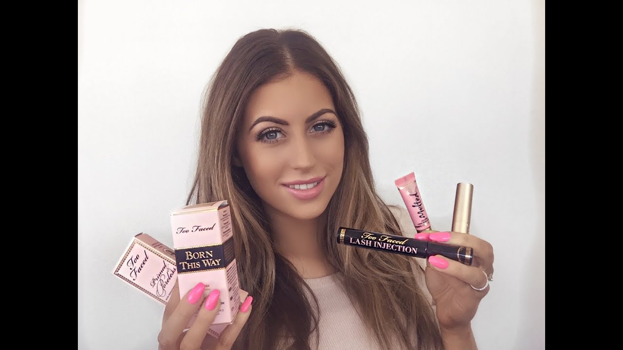 TOO FACED- BORN THIS WAY Foundation Review & Full Face Makeup Tutorial ...