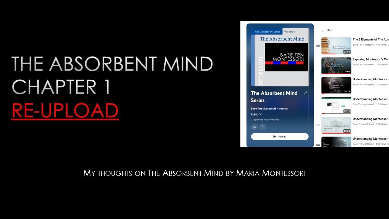 (RE UPLOAD) Chapter 1 From The Absorbent Mind by Maria Montessori ...