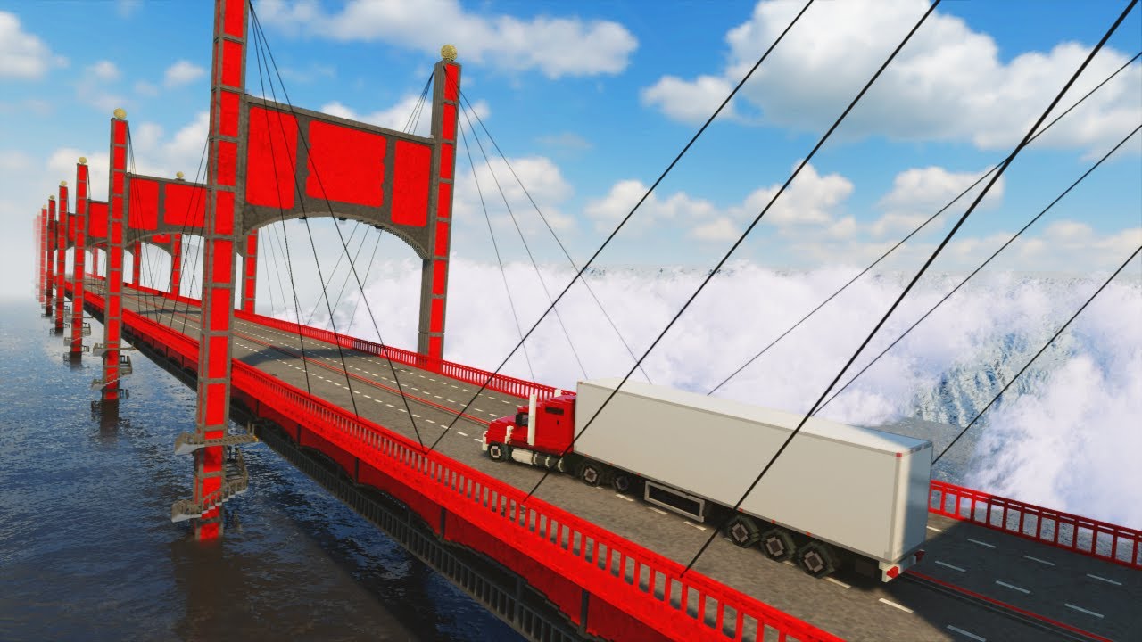 Realistic Tsunami vs Dynamic Bridge Destruction! Teardown - YouTube