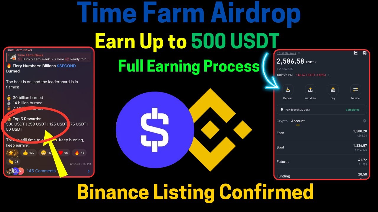 Time Farm Token Listing on Schedule | $SECOND Token Claim & Withdraw ...
