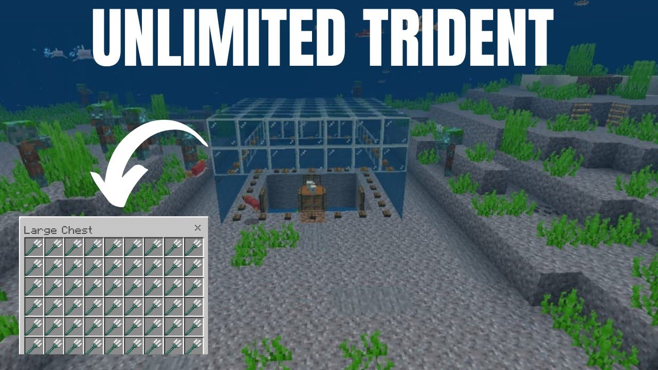 Minecraft 🛠️ Easy Trident/XP Farm In Bedrock Edition MCPE 1.21 - YouTube
