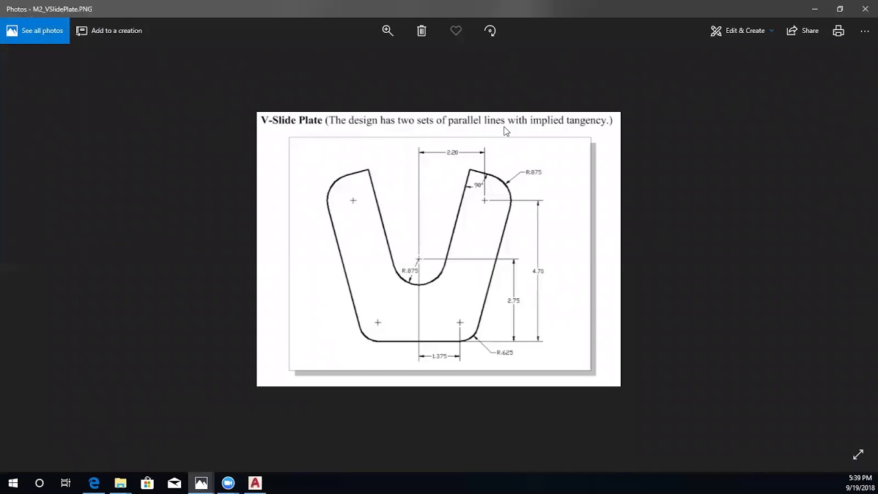 Autocad - V-Slide Plate - YouTube