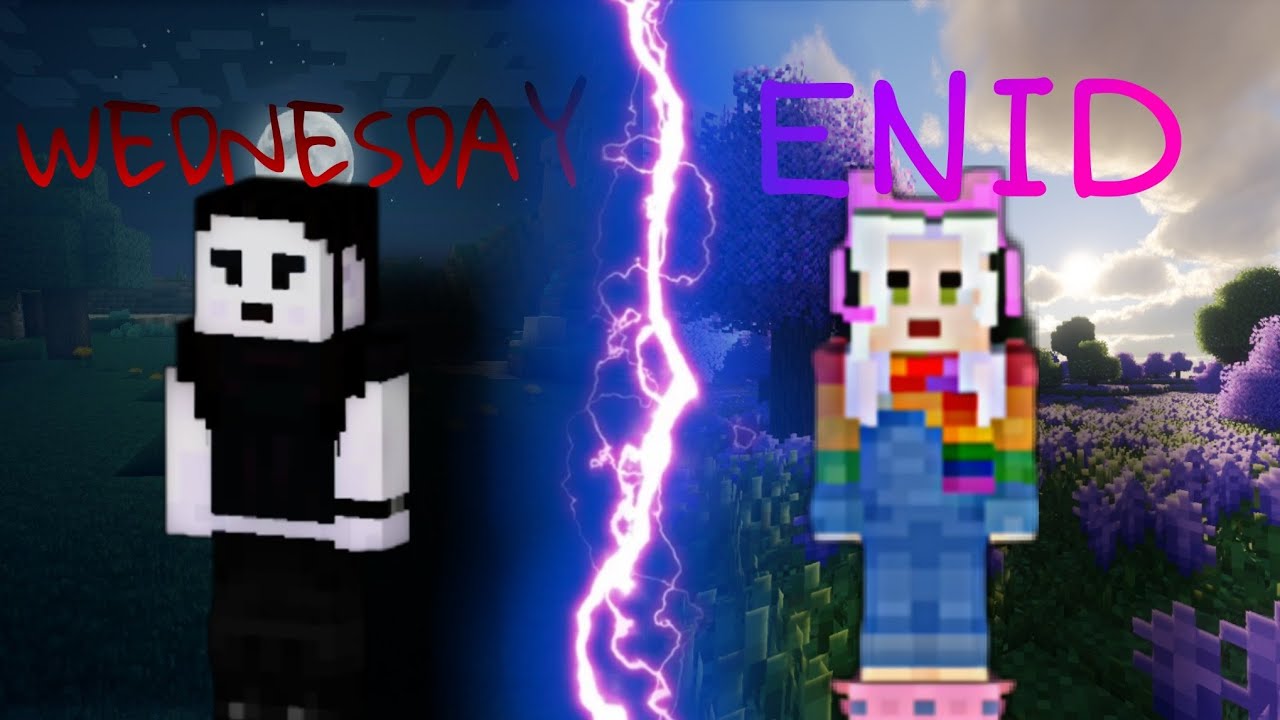 DOING SKIN WEDNESDAY VS ENID IN MINECRAFT - YouTube