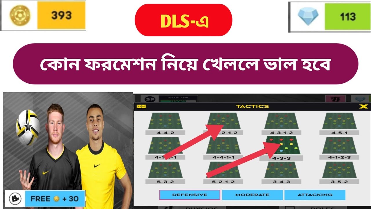 best attacking formation in dls 2023 //best defensive formation in dls ...