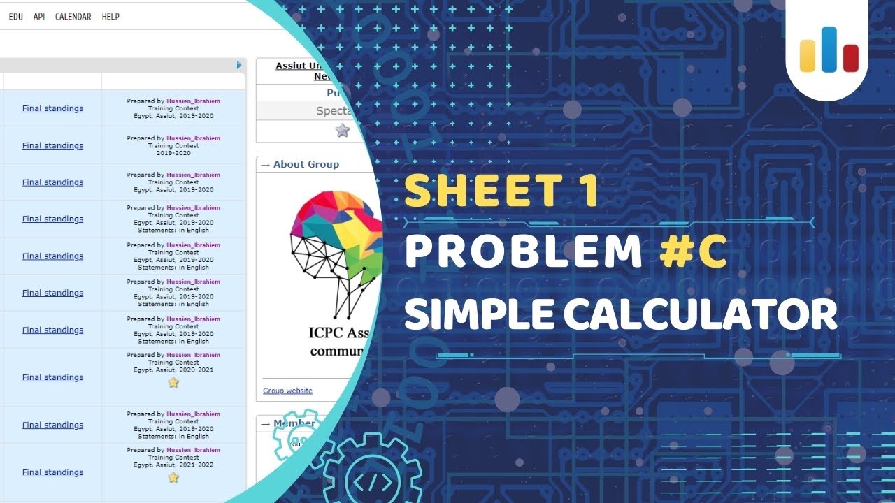 Icpc Assiut Sheet Sheet 1 Problem C Simple Calculator Problem Solving Youtube 5392