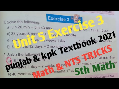 Exercise 3 Unit 5 class 5 Math| Class 5 Math unit 5 Distance and Time ...