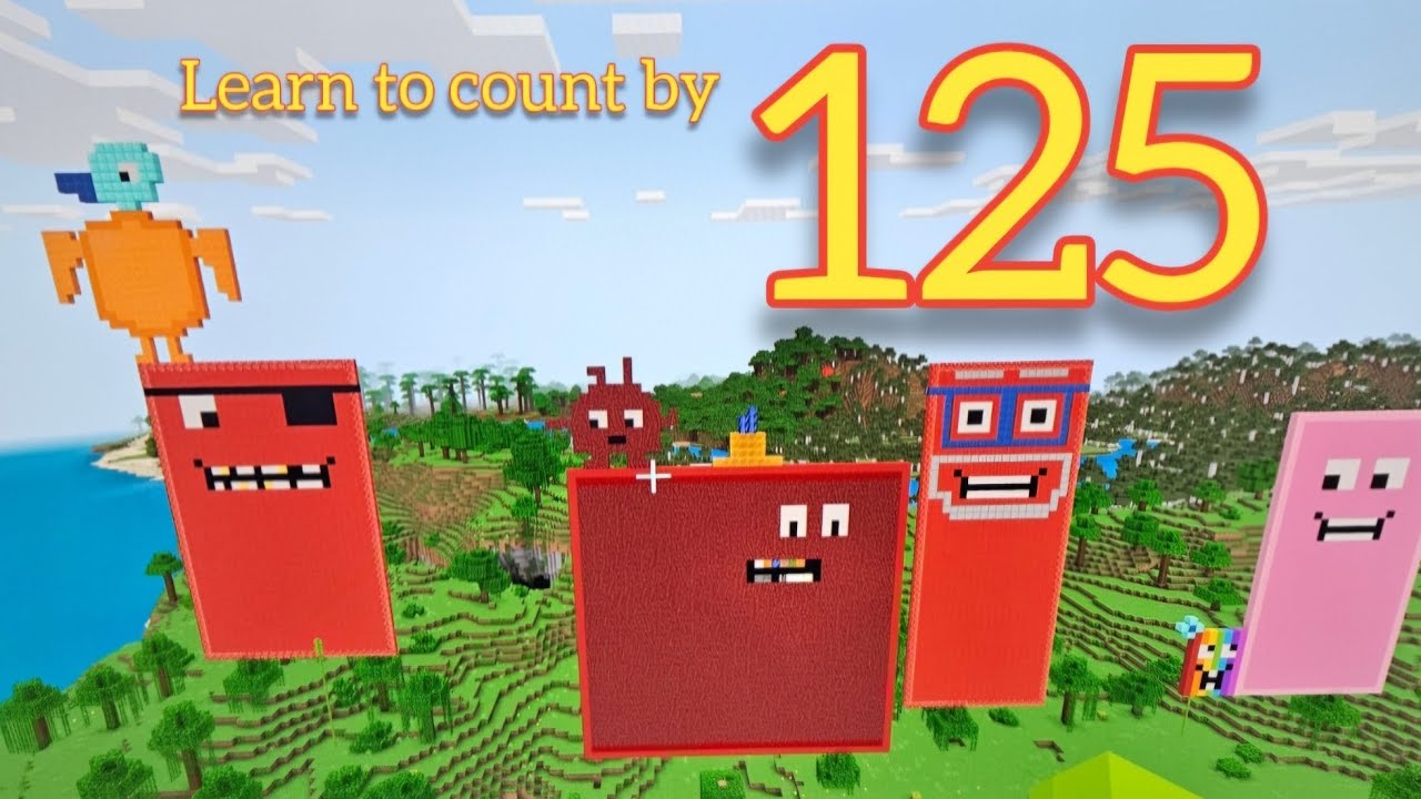 Learn to count by 125 with Noah, Minecraft Number blocks, Kids learning ...