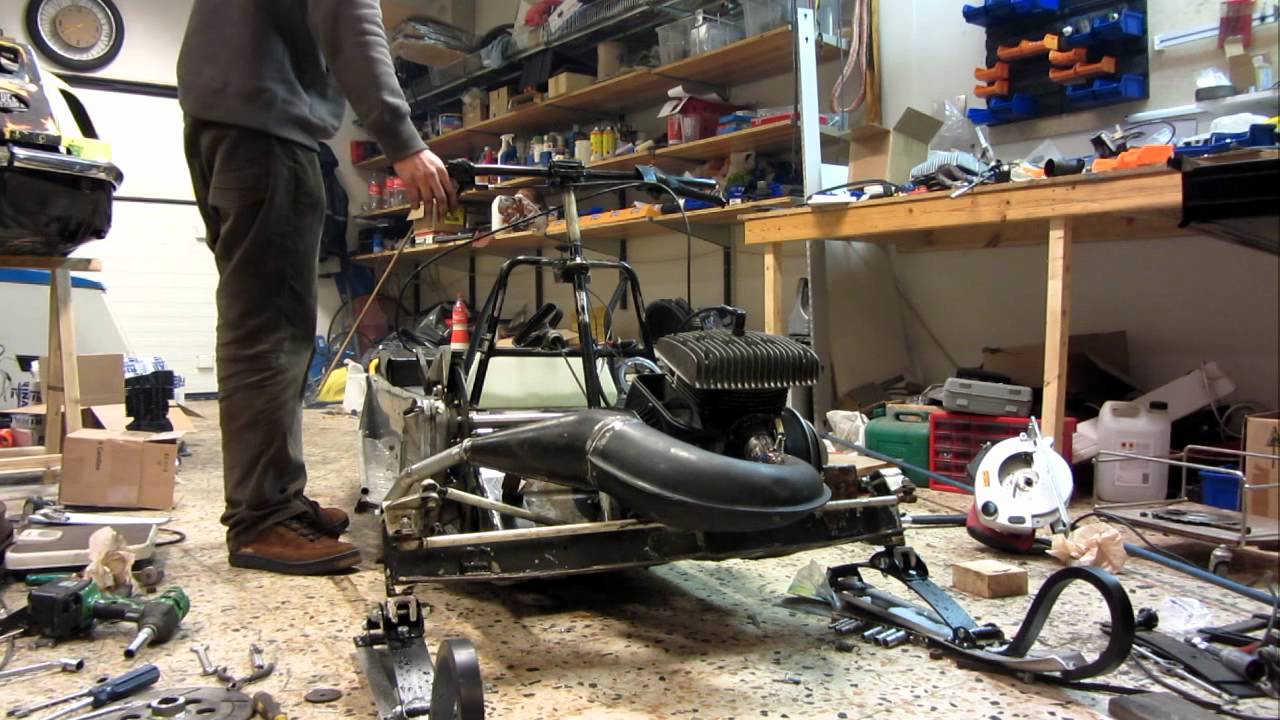 My new one lunger mod racer, test start - YouTube