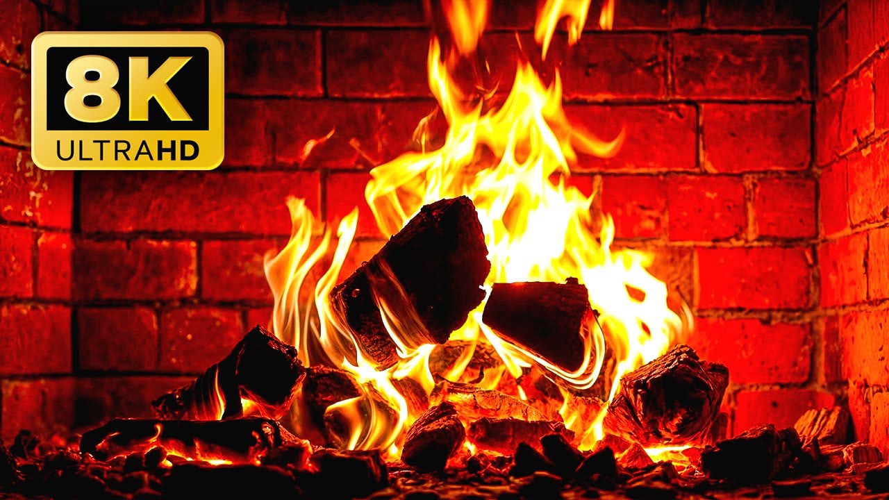 8K HDR Mesmerizing Fire 🔥 Relaxing Fire Crackling and Hypnotic Bright ...