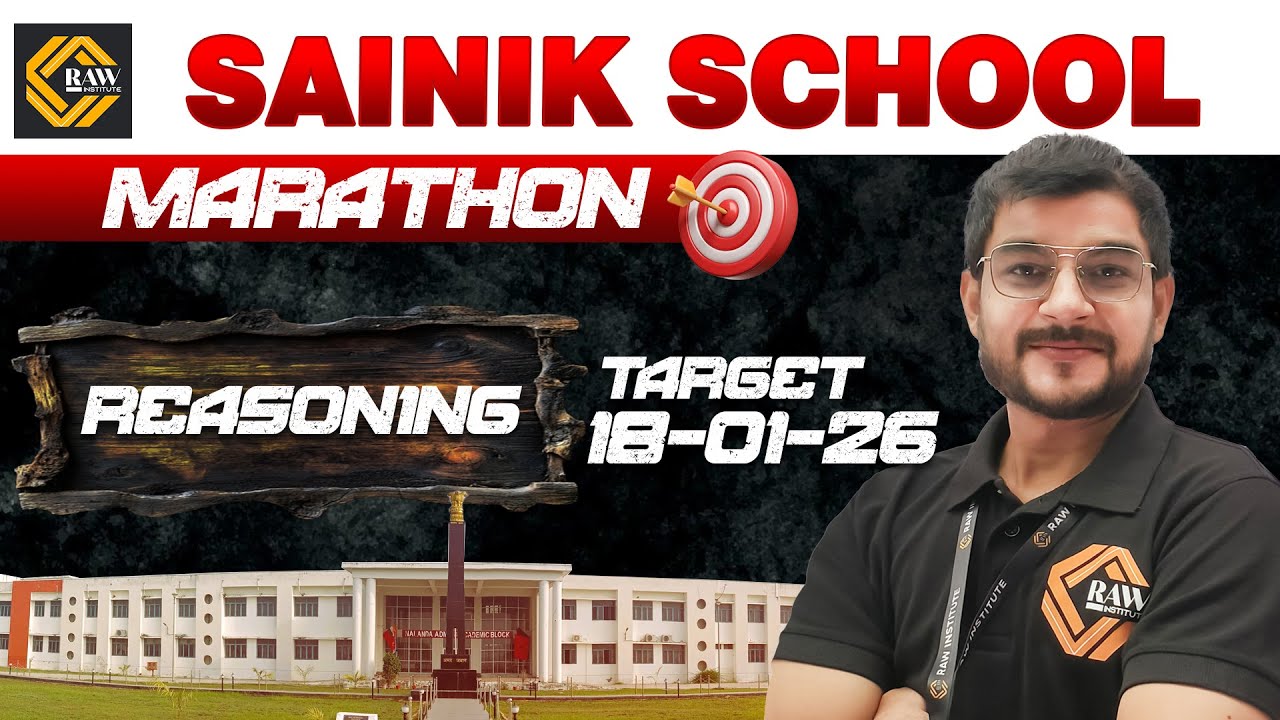 REASONING | MARATHON QUESTIONS FOR CLASS 6th & 9th | Sainik School 2026 ...