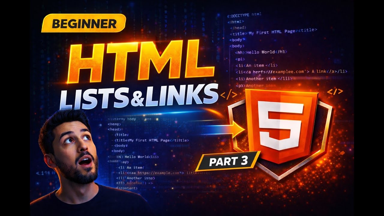 HTML Full Course 2025 | Part 3 | HTML Lists & Links for Beginners - YouTube