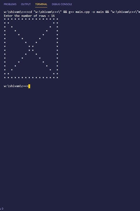 c++ program to print hollow square star pattern with diagonal | PWOS #shorts - YouTube