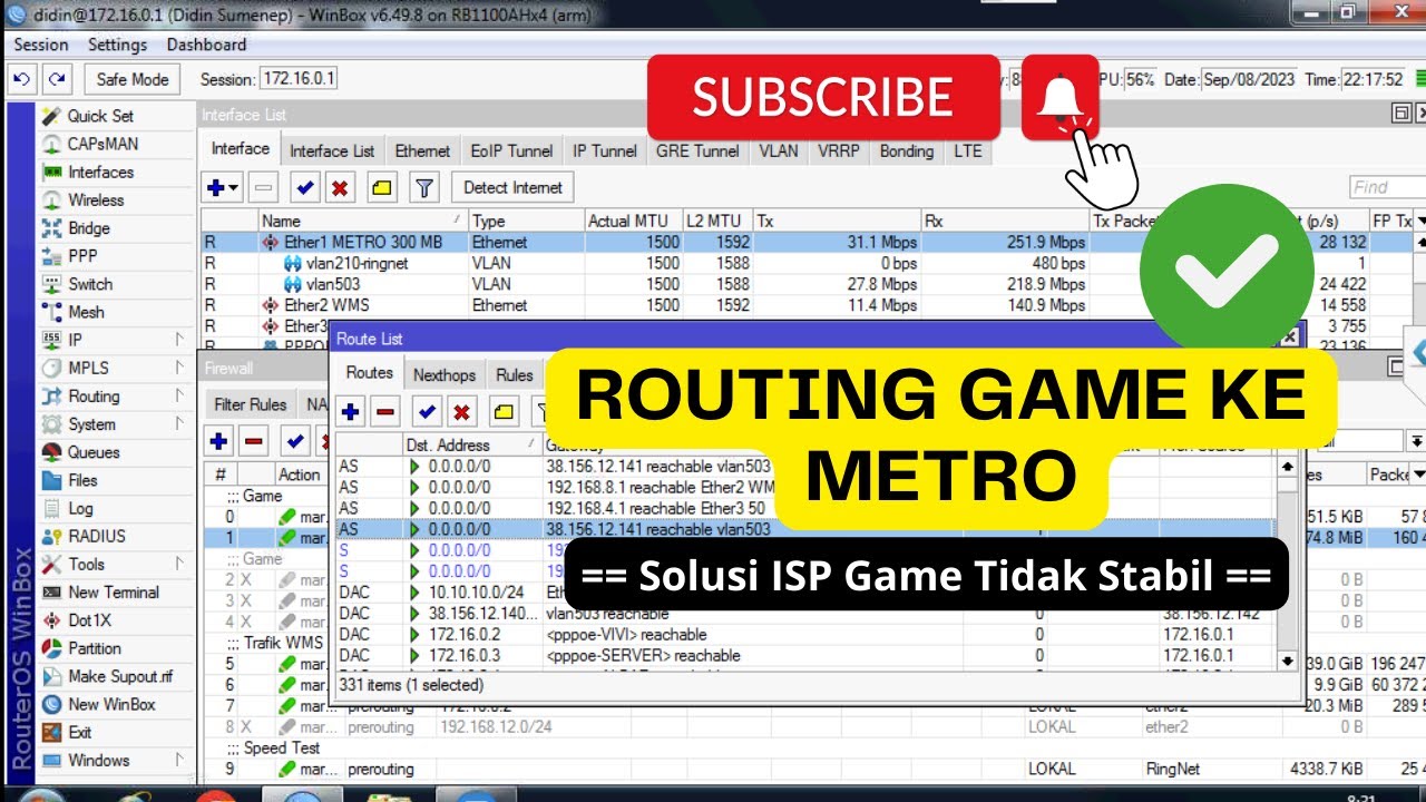 Routing Game ke Metro Agar Stabil - YouTube