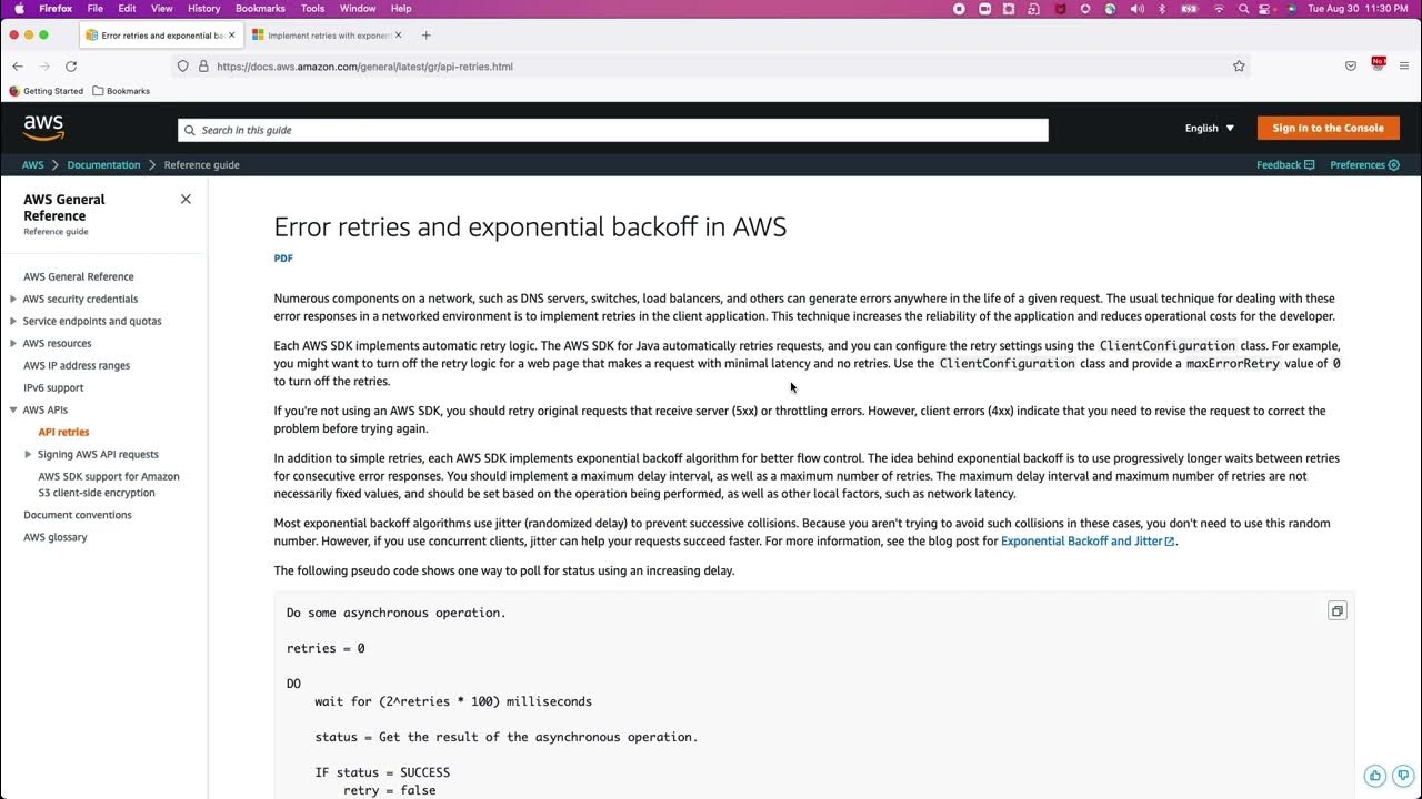 Retry logic and Exponential backoff technique - YouTube