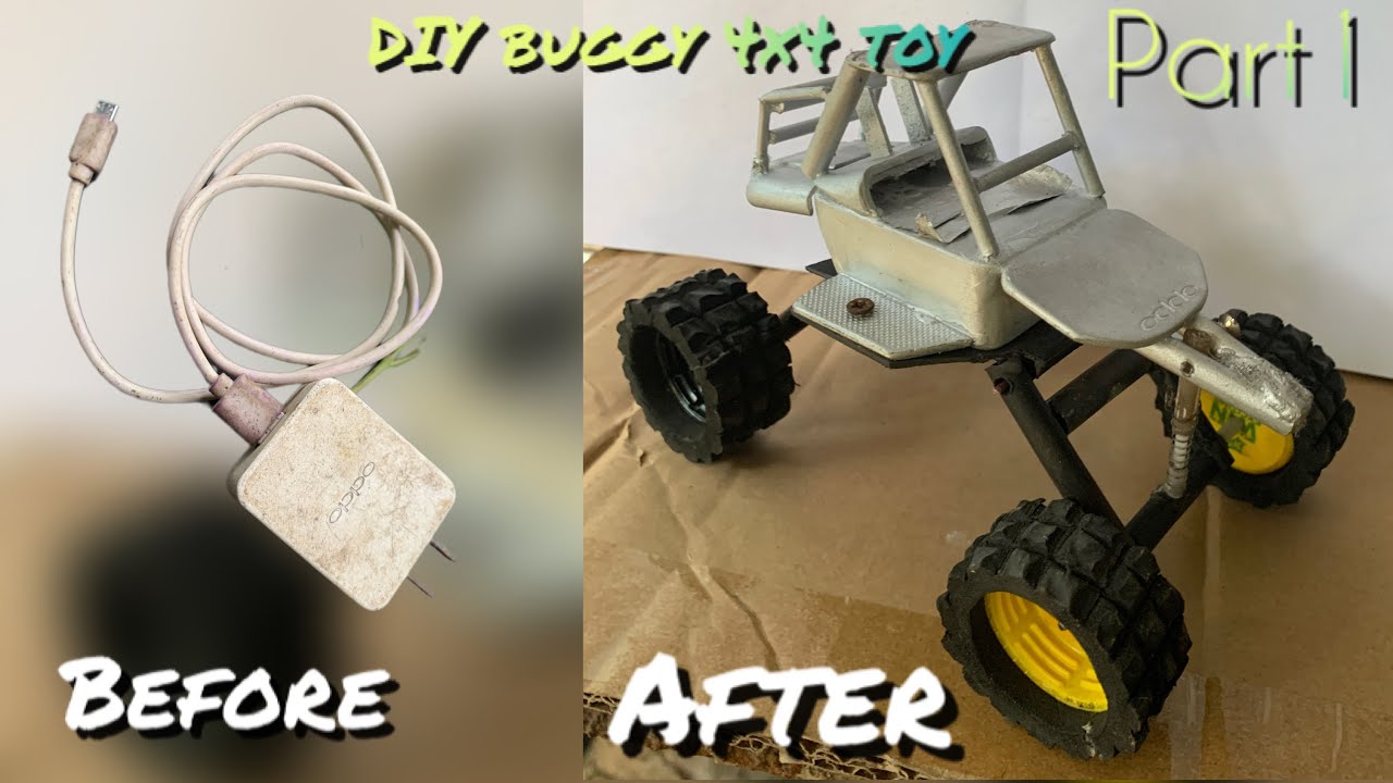 How to make miniature mini buggy 4x4 using old DIY old and broken phone ...