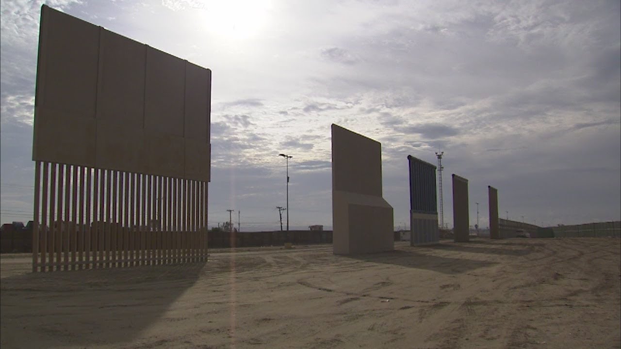 A look at the 8 border wall prototypes along U.S.-Mexico border - YouTube