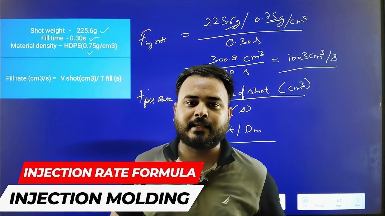 INJECTION RATE FORMULA #injectionmoulding #injectionmolding - YouTube