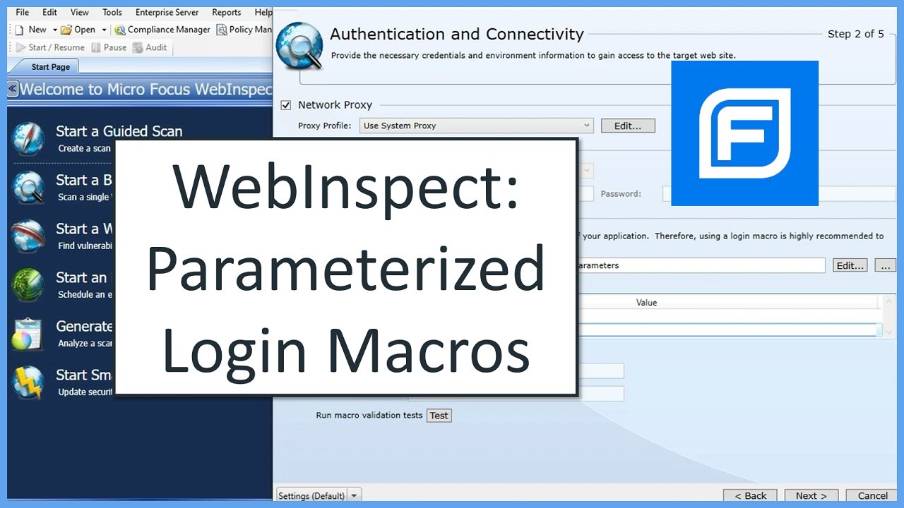 Parameterized Login Macros In Webinspect Youtube