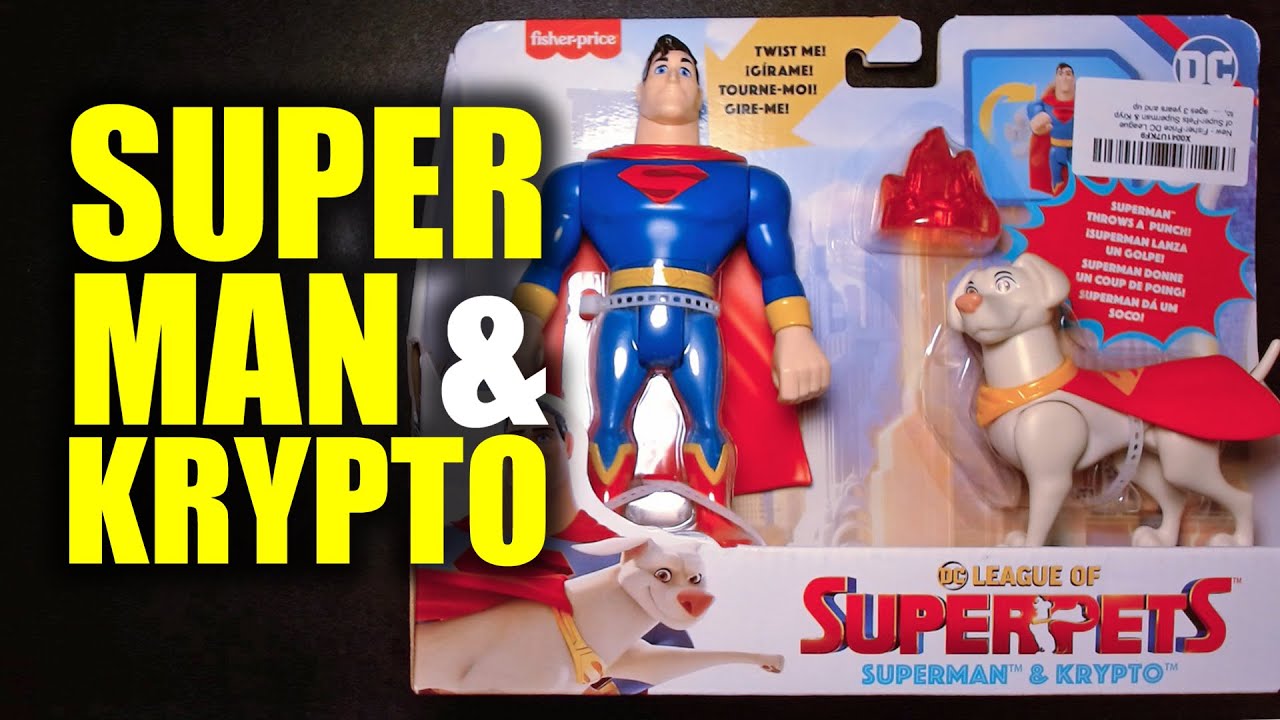 Superman & Krypto DC League of Super Pets Fisher Price Mattel Action ...