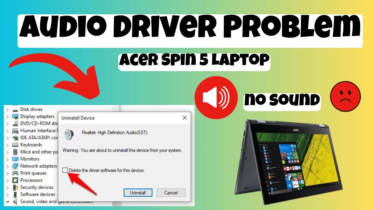 How to Solve Audio Driver Problem Acer Spin 5 Laptop || Fixed - YouTube