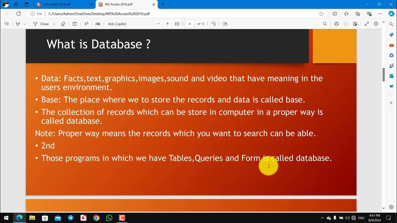 Introduction of MS Access 2016 - YouTube