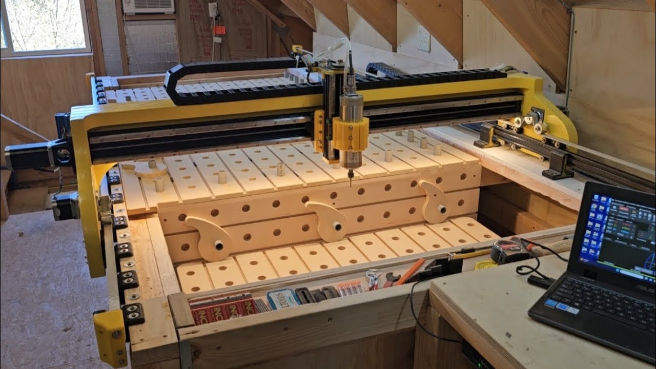 CNC Router Adjustable Spoilboard - YouTube