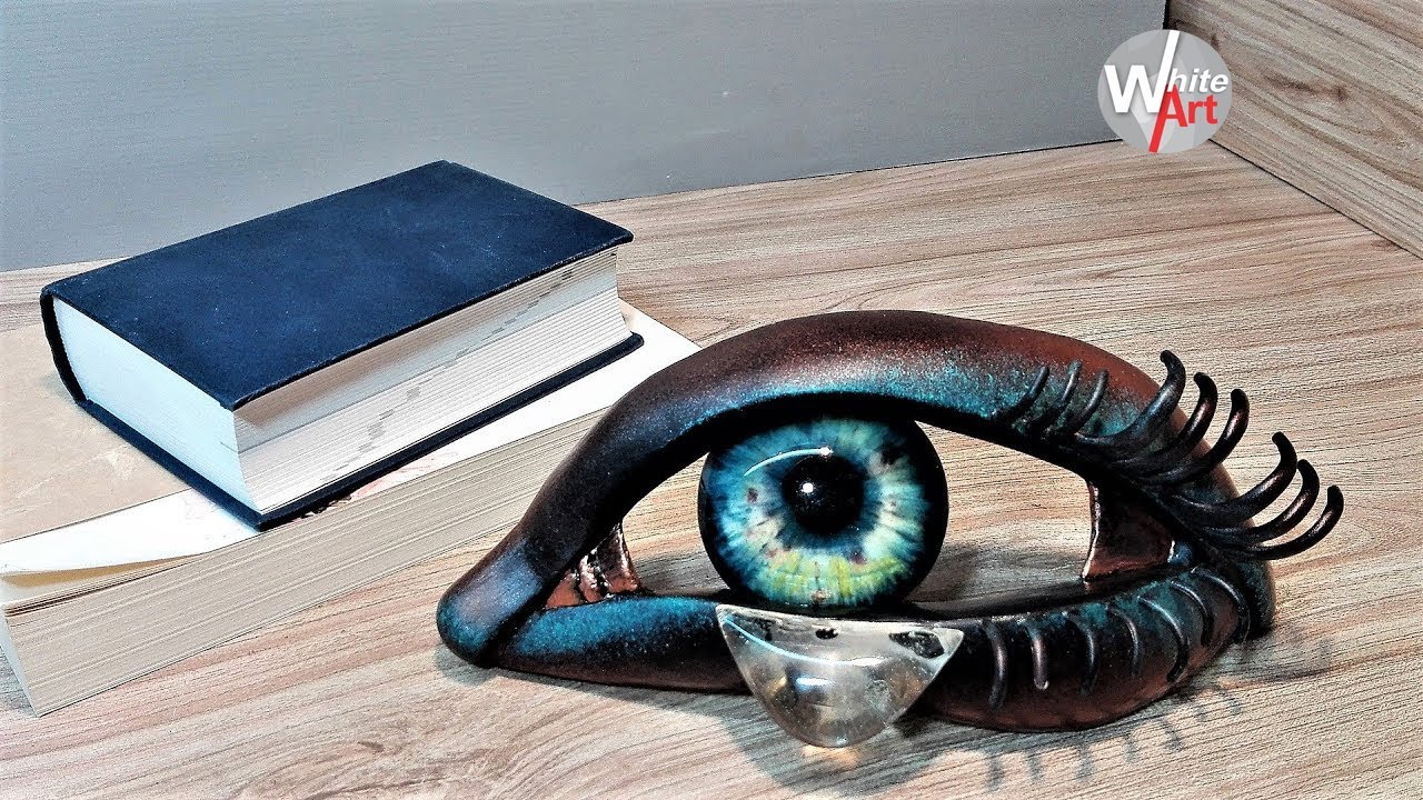 How to make Eye sculpture with tear in metallic look | Resin Art ...