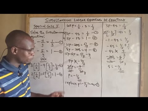 How to solve simultaneous linear equations in fractions. Special case ...