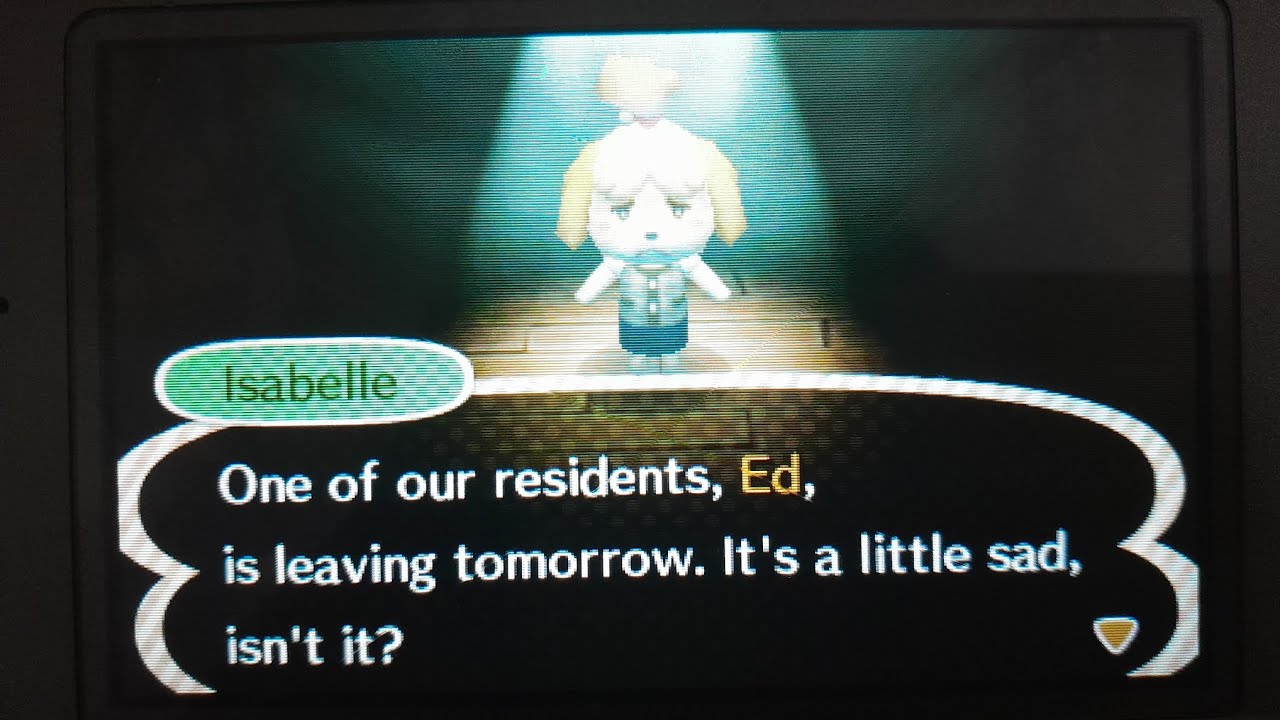 Animal Crossing Ed leaving day - YouTube