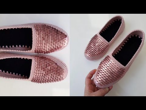 Pullu Makosen Patik Anlatımı  /  Crochet House Shoes