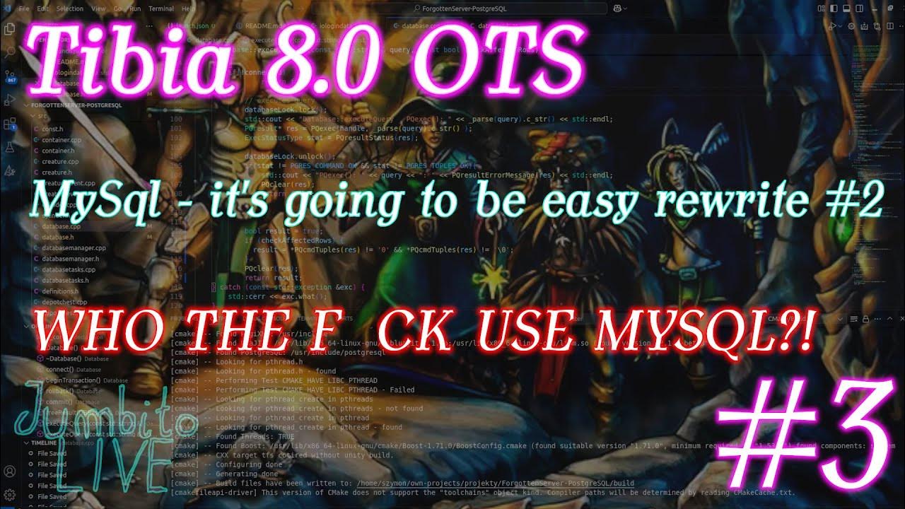 Rewrite of database connection from MySQL to PostgreSQL #2 - Tibia 8.0 OTS #3 - YouTube