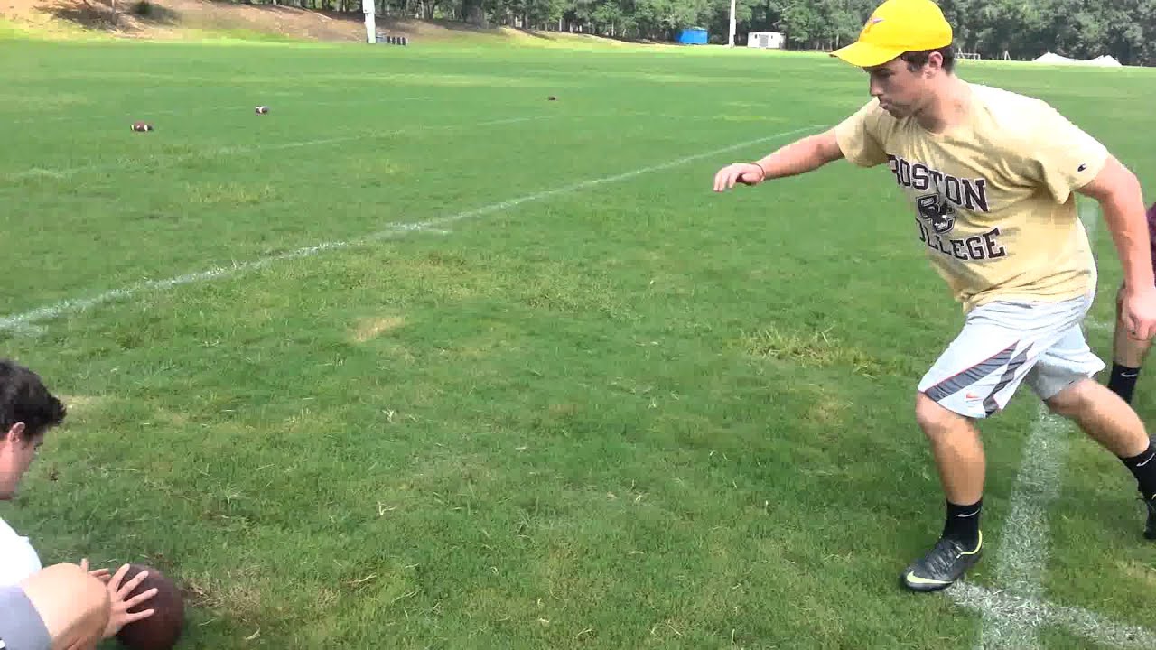 Boston College Kicker Mike Knoll at College Training Program - YouTube