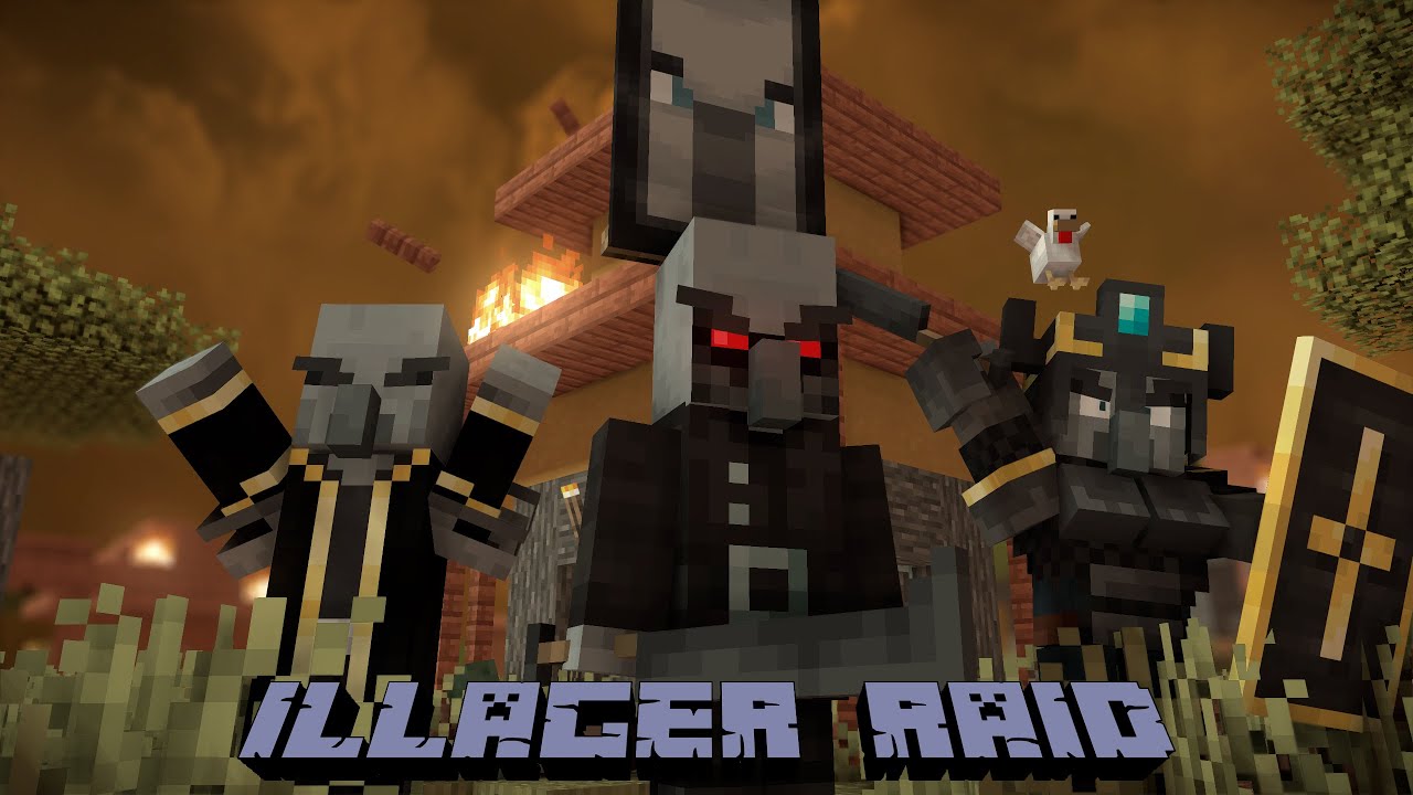 Illager raid №27|Minecraft raids - YouTube