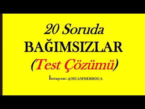 20 Soruda Bağımsızlar (40 Günde Baştan Sona AYT/KPSS EDEBİYAT)