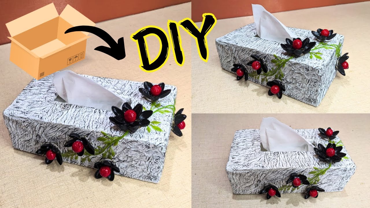 HOW To Make Eco-Friendly Cardboard Tissue Box // Home Decor - YouTube
