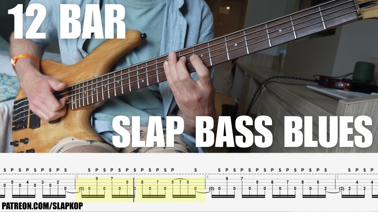 12 bar SLAP BASS blues - YouTube
