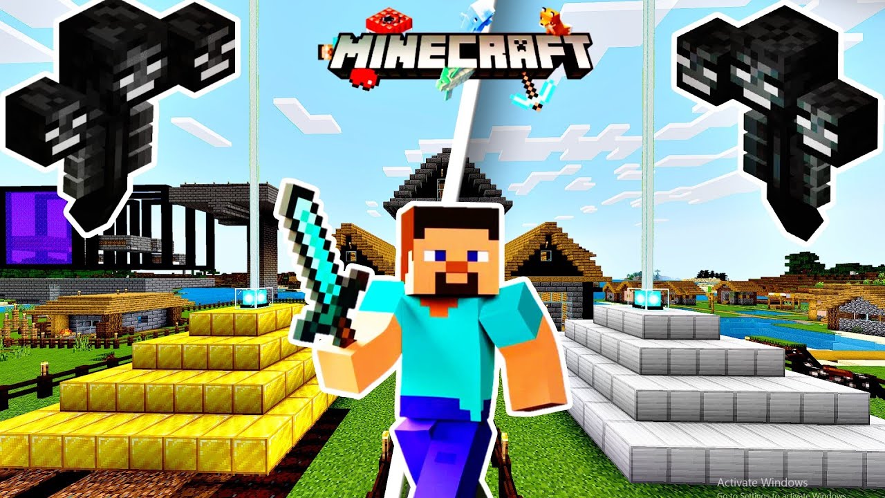 Fighting 2 Withers & Building Iron + Gold Beacons in Minecraft Survival! - YouTube